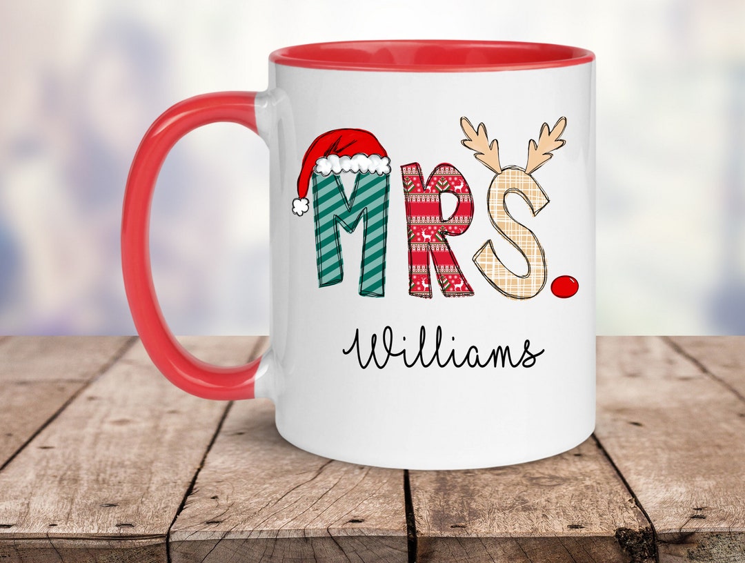 Personalized Christmas Teacher Mug - Mug for Teacher's- Gift for Her ...