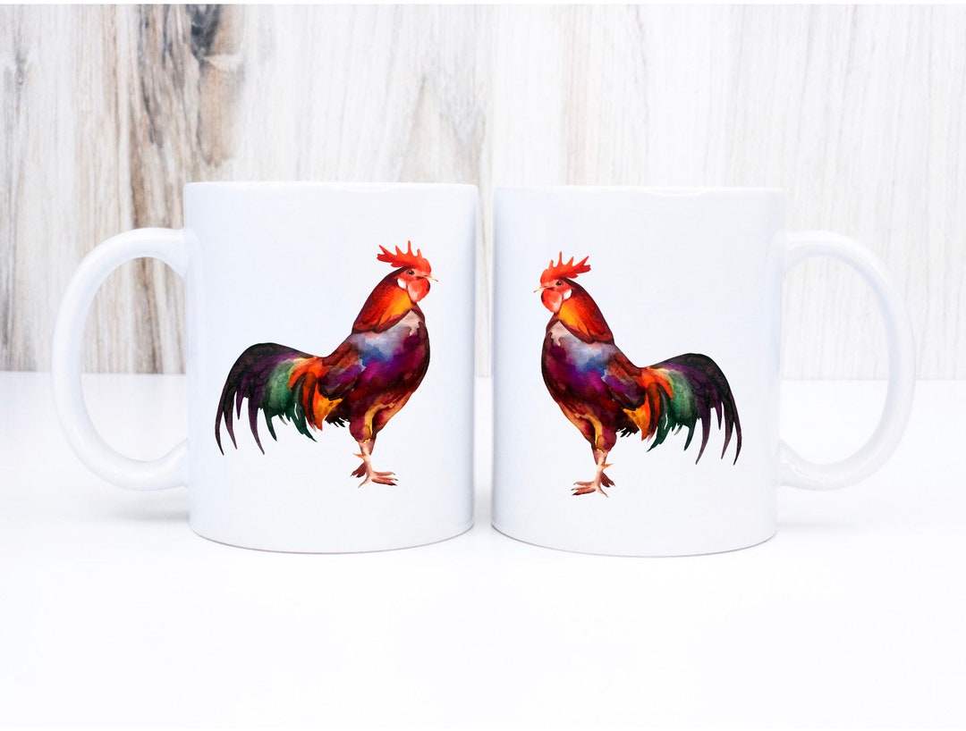 Watercolor Rooster Coffee Mug Rooster Mug Rooster Coffee Cup for Women ...