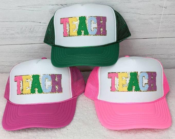 Teacher Colorful Trucker Hat With Apple & Calculator Patch, Back to ...