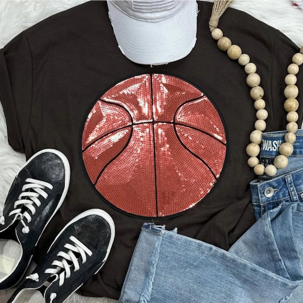 Basketball Sequins Patch - Etsy