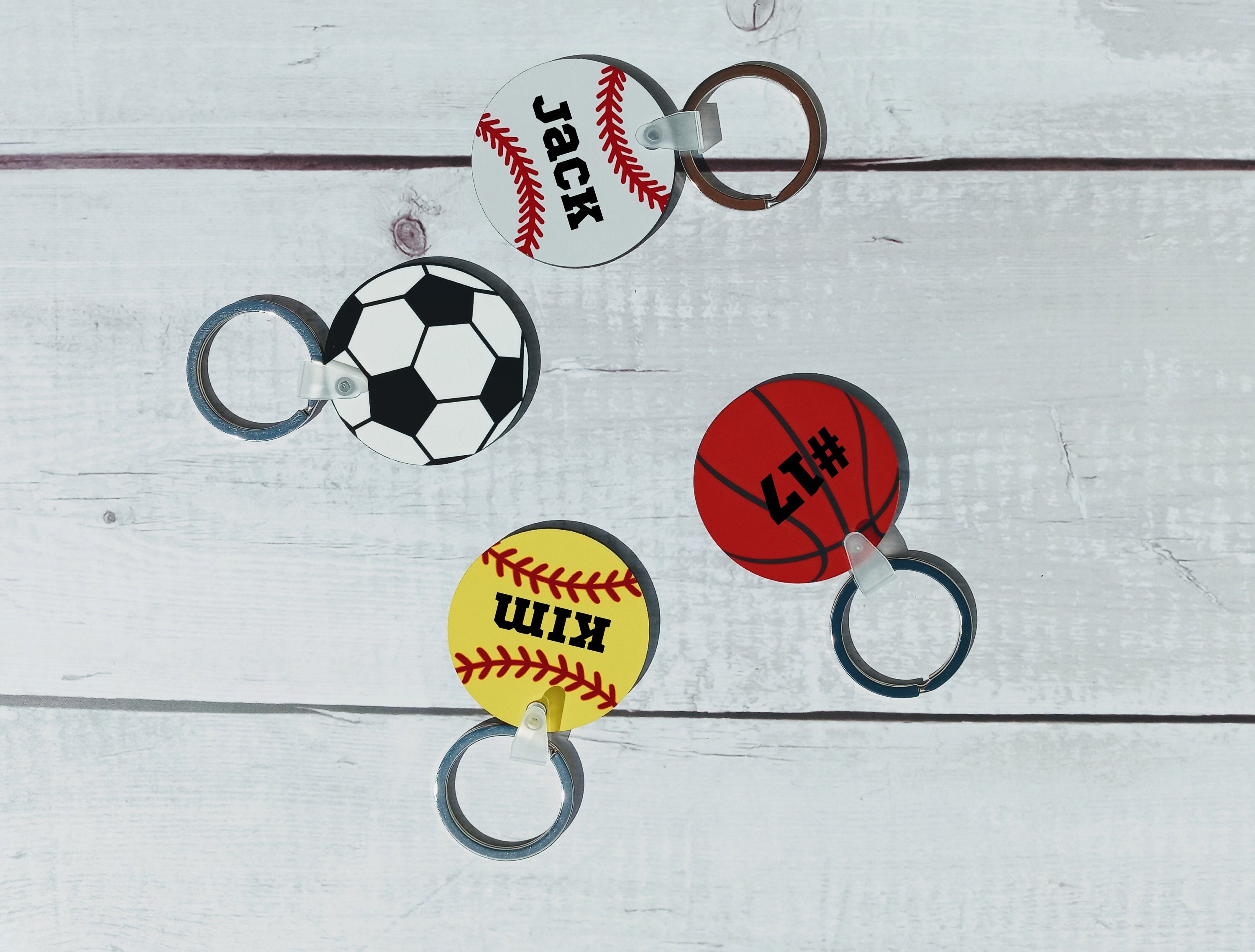 Personalized Sports Ball Keychain Custom Sports Keychain - Etsy