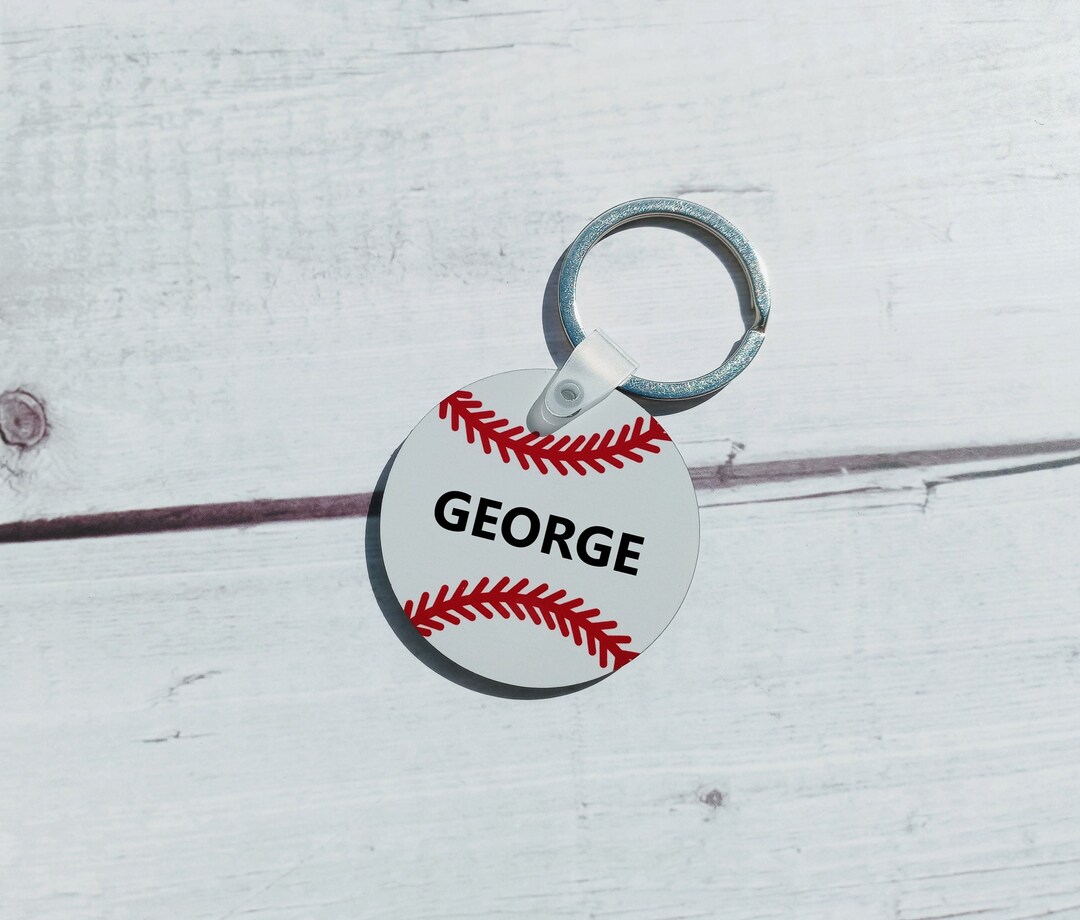 Personalized Baseball Keychain - Custom Sports Keychain - Sports Ball ...