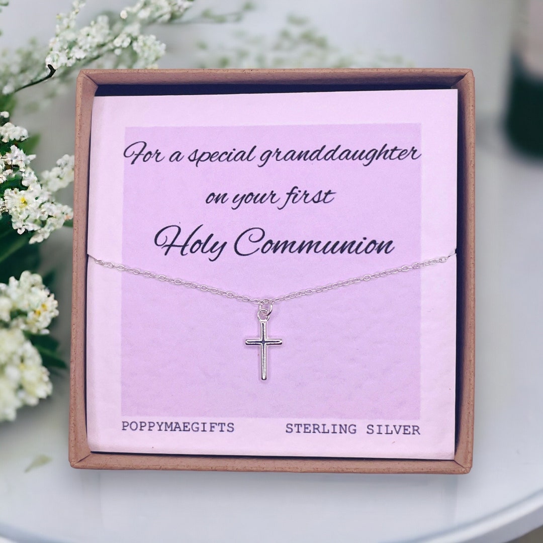 First Holy Communion Cross Necklace for Granddaughter | Gift of Faith ...