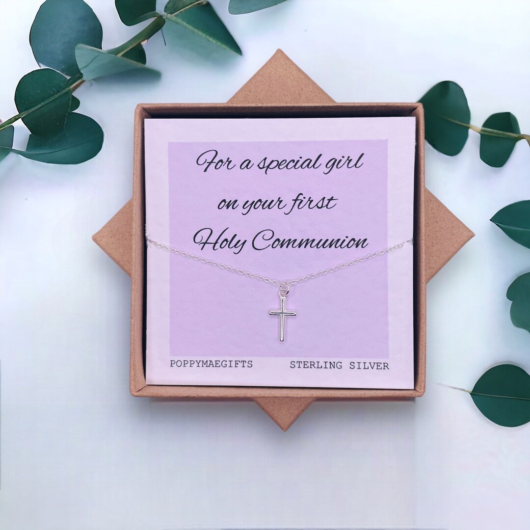First Holy Communion Cross Necklace for Special Girl | Gift of Faith ...
