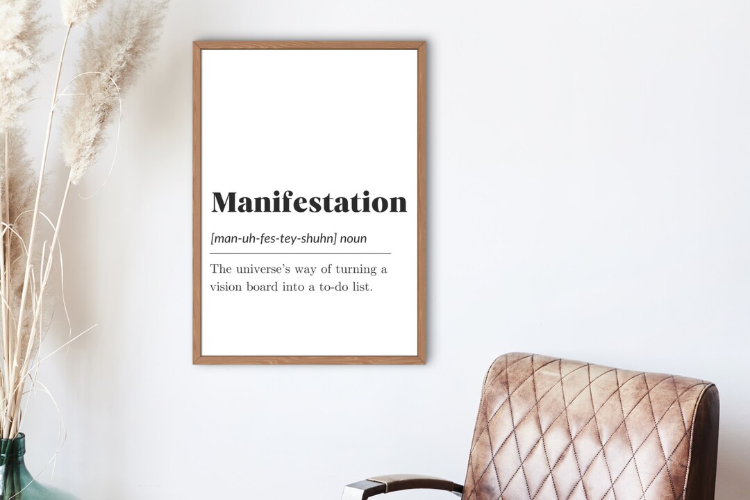 Manifestation Definition Digital Poster, Law of Attraction Print, Wall ...