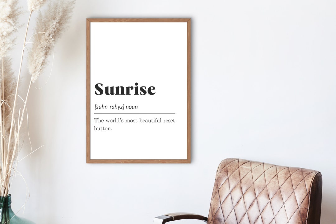 Sunrise Definition Digital Poster Typography Wall Art - Etsy
