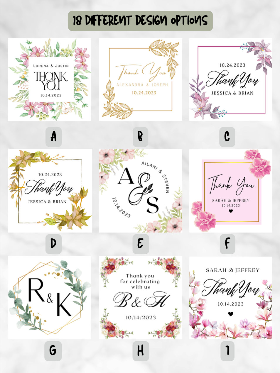 Assorted Wedding Custom Stickers Thank You Sticker Labels, Favor ...