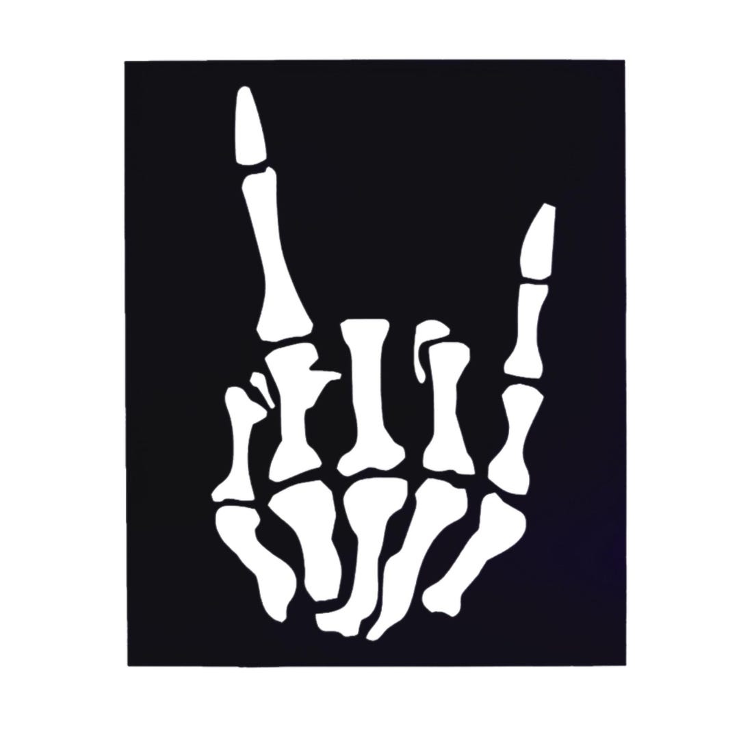 Skeleton Hand Rock on Sign: Laser-cut Black MDF Wall Art - Etsy