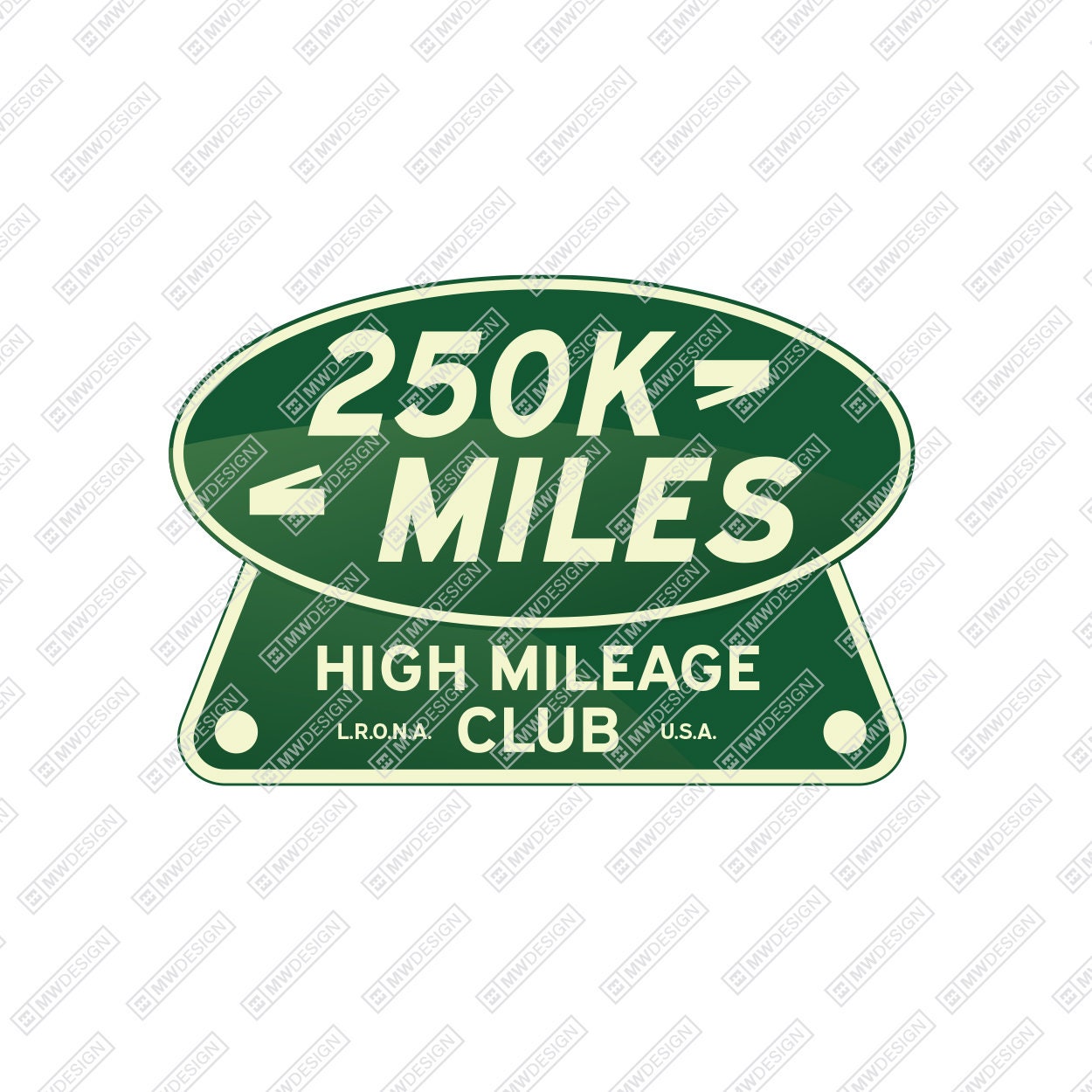 LRONA Unofficial High Mileage Club Sticker 250k | Etsy