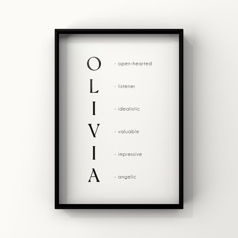 Personalized Name Definition Prints, Name Meaning Print, Personalized ...