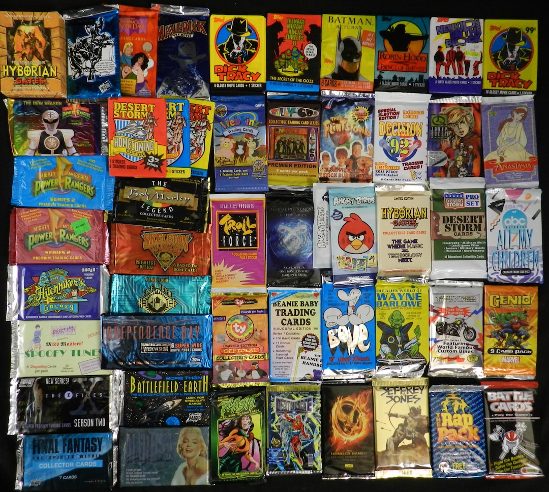 30 Vintage Non Sports Trading Card Packs Lot 20 Different 1 Premium ...