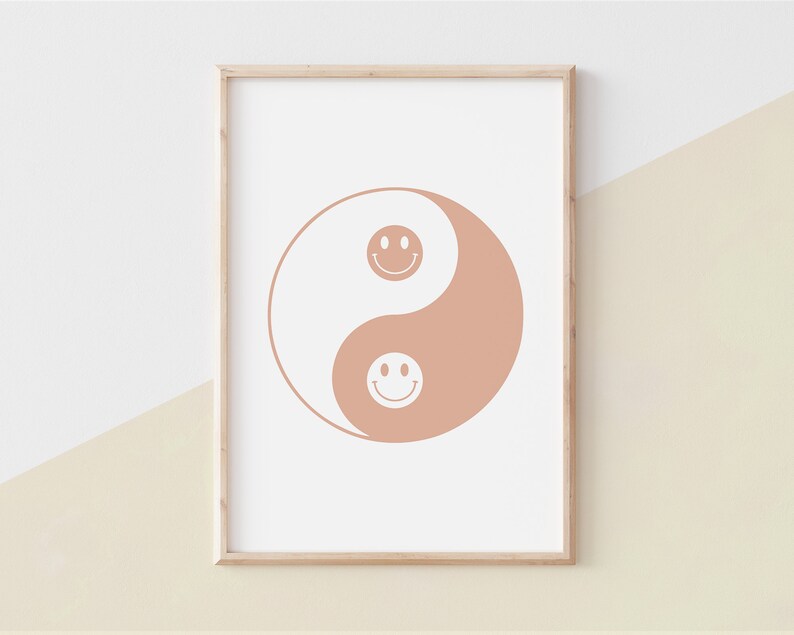 Smiley Face Ying Yang Poster, Instant Digital Download - Etsy