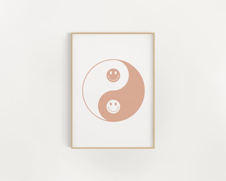 Smiley Face Ying Yang Poster Instant Digital Download - Etsy