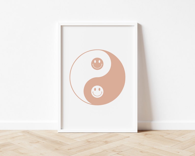 Smiley Face Ying Yang Poster, Instant Digital Download - Etsy
