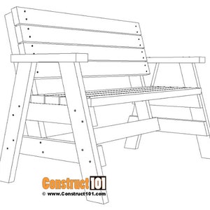 DIY 2x4 Outdoor Bench | Plans | PDF - Etsy