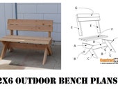 DIY 2x6 Outdoor Bench Plans - Etsy Canada