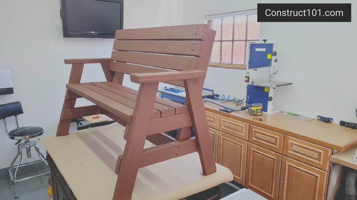 DIY 2x4 Outdoor Bench Plans PDF (Instant Download) - Etsy