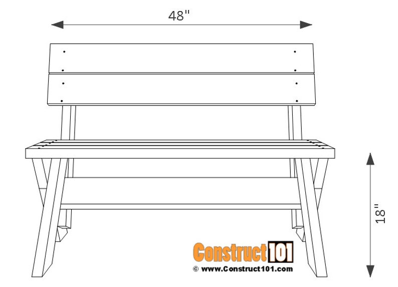 DIY 2x6 Outdoor Bench | Plans - Etsy