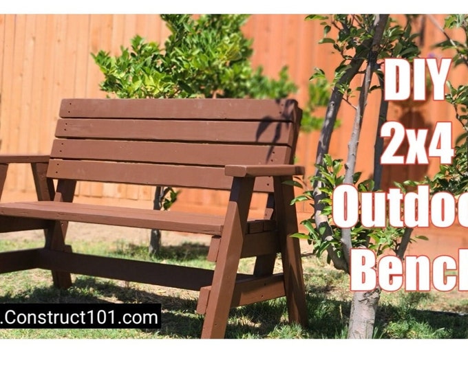 DIY 2x6 Outdoor Bench | Plans - Etsy Canada