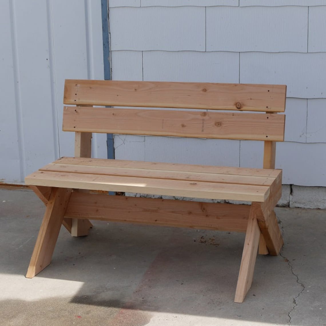 DIY 2x6 Outdoor Bench | Plans - Etsy