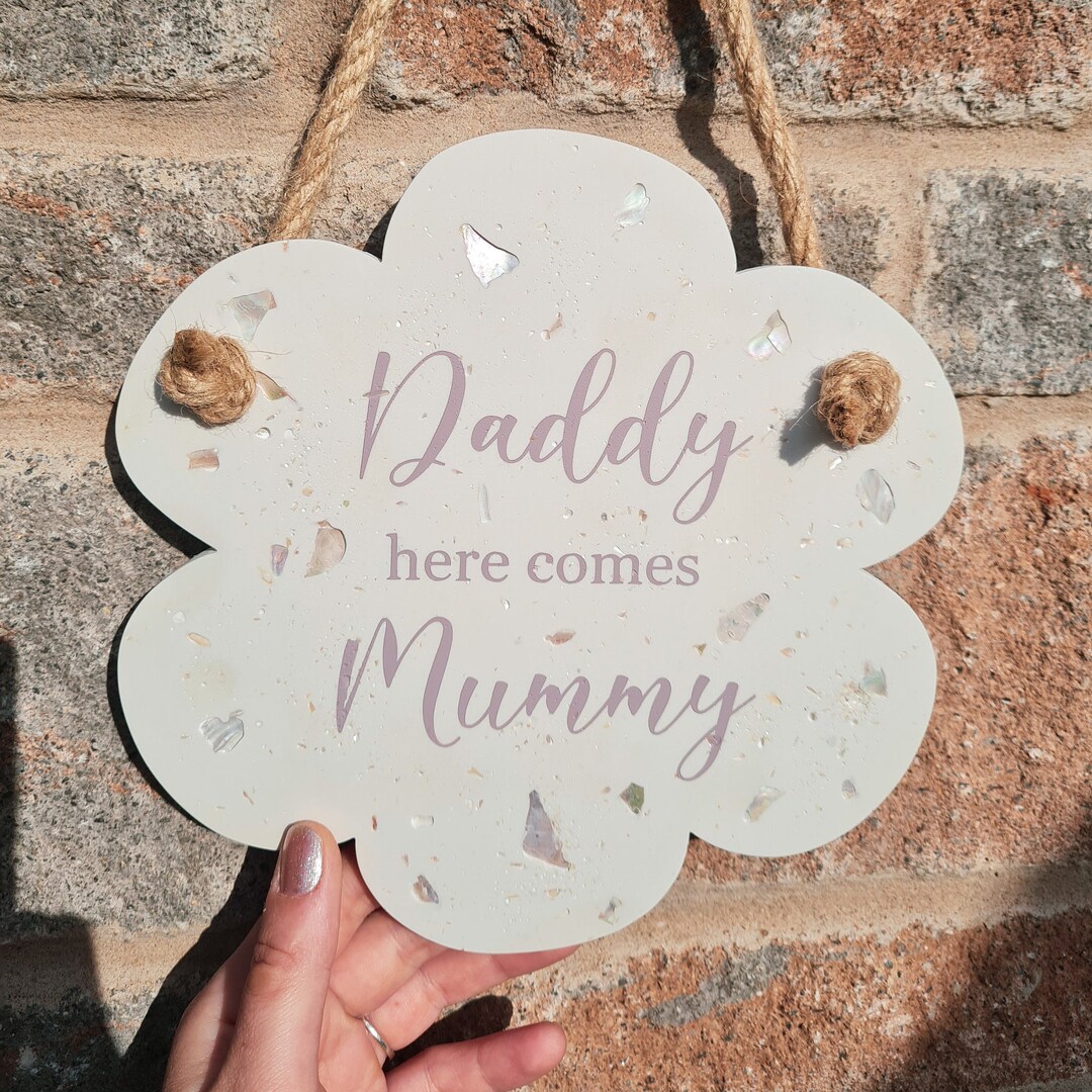 Daddy Here Comes Mummy Sign. Flower Girl Sign. Wedding Sign. - Etsy