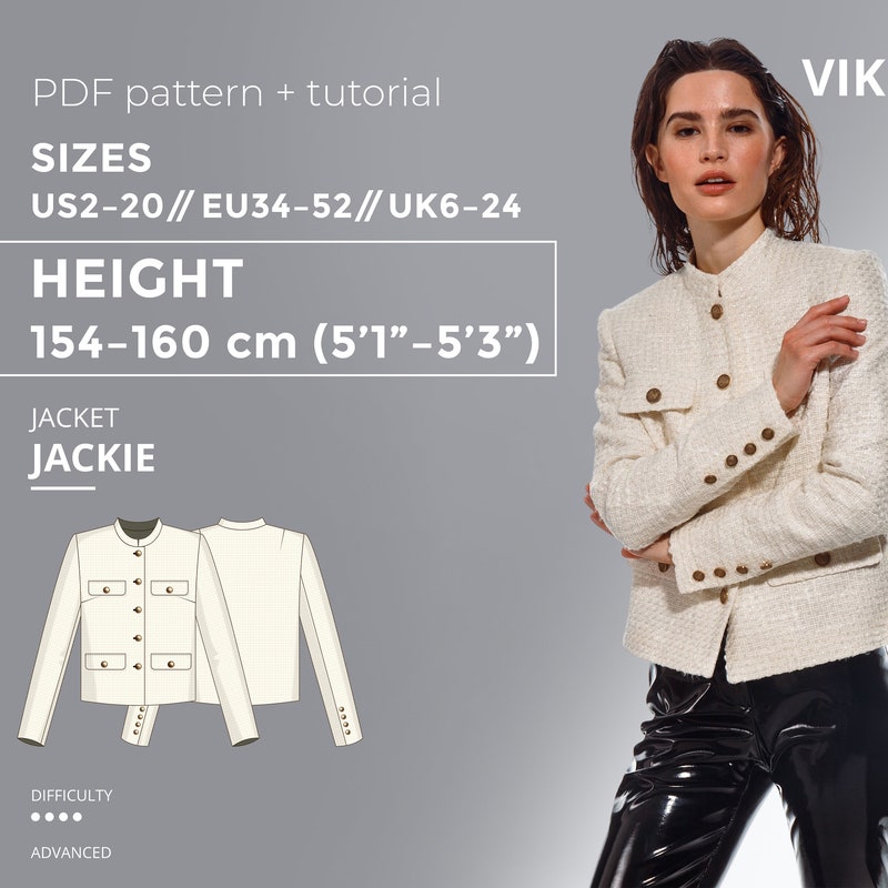 Chanel Tweed Sewing Pattern - Etsy