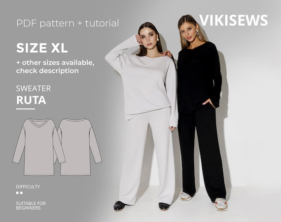Ruta Sweater Digital Pattern Pdf Sewing Pattern With Tutorial - Etsy