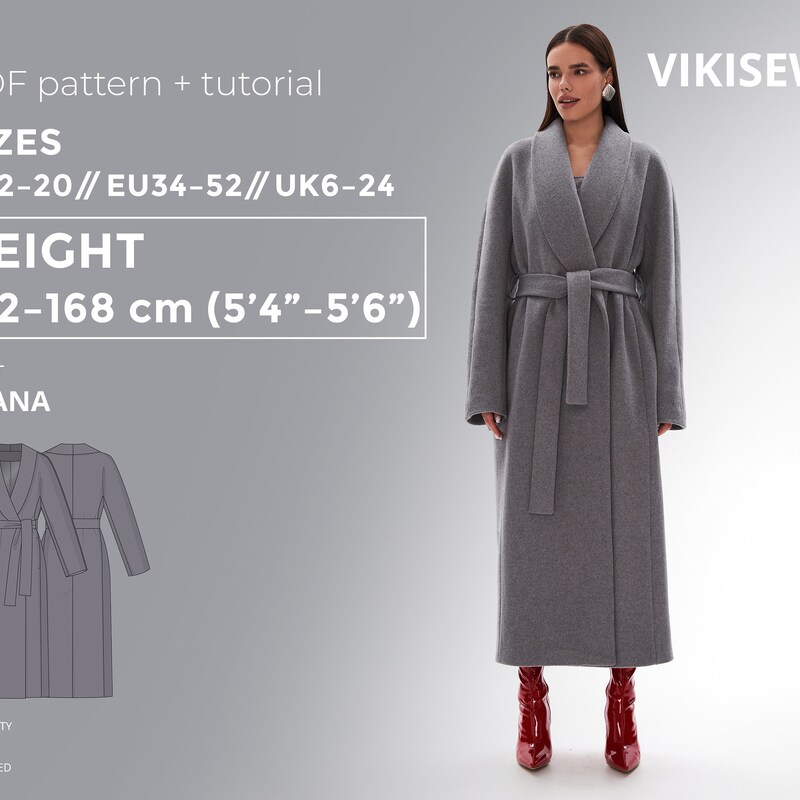 Wrap Coat Pattern - Etsy