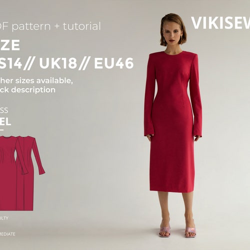 Celine Dress Digital Pattern Pdf Sewing Pattern With Tutorial - Etsy