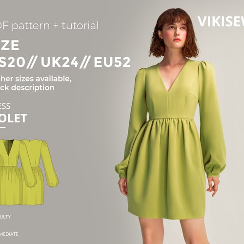 Celine Dress Digital Pattern Pdf Sewing Pattern With Tutorial - Etsy