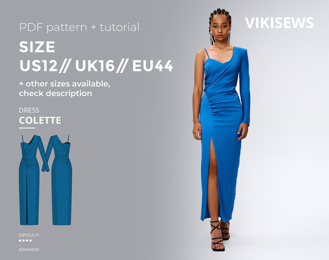 Colette Dress Digital Pattern Pdf Sewing Pattern With Tutorial Size US ...