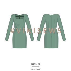 Eden Dress PDF Sewing Pattern With Tutorial, Size EU34-EU52 for 162-168 ...