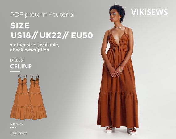 Celine Dress Digital Pattern Pdf Sewing Pattern With Tutorial - Etsy