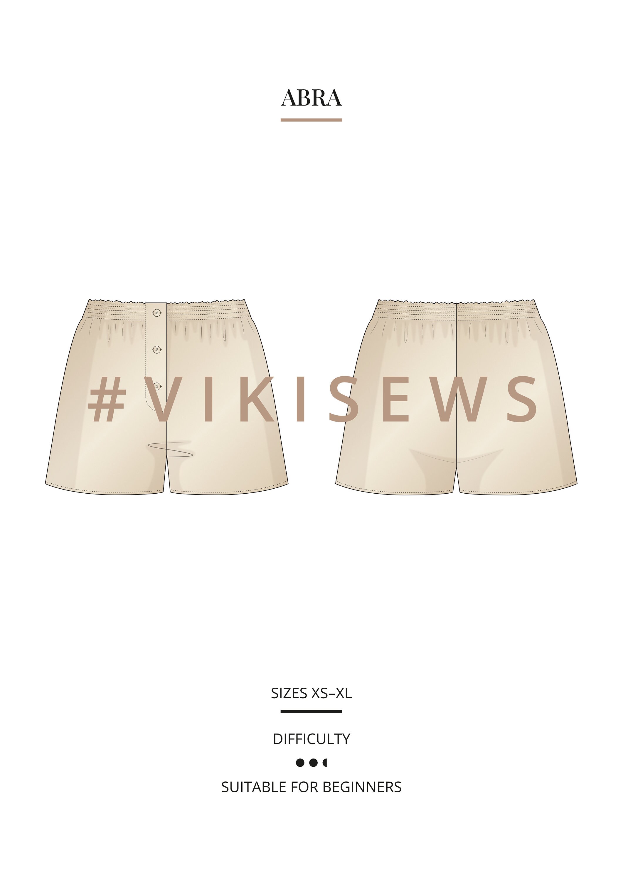 Abra Shorts PDF Sewing Pattern With Tutorial, Size XS-XL for 178-184 Cm ...