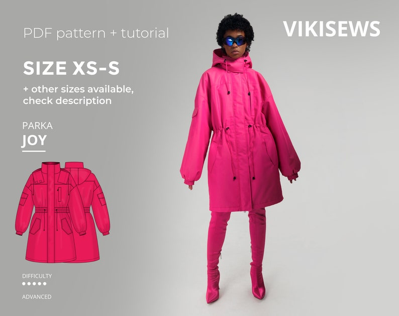 Joy Parka Digital Pattern Pdf Sewing Pattern With Tutorial - Etsy