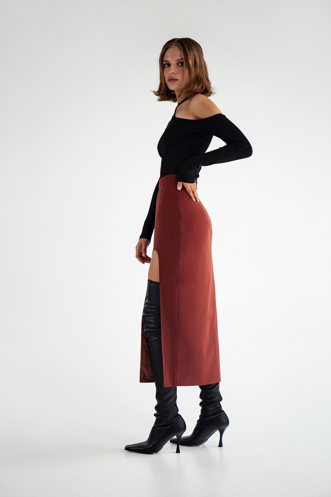 Malika semi-fitted straight skirt pattern with pdf tutorial | Etsy