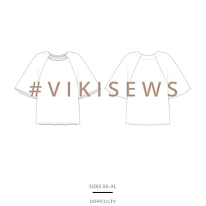Ilma T-shirt PDF Sewing Pattern With Tutorial, Size XS-XL for 162-168 ...