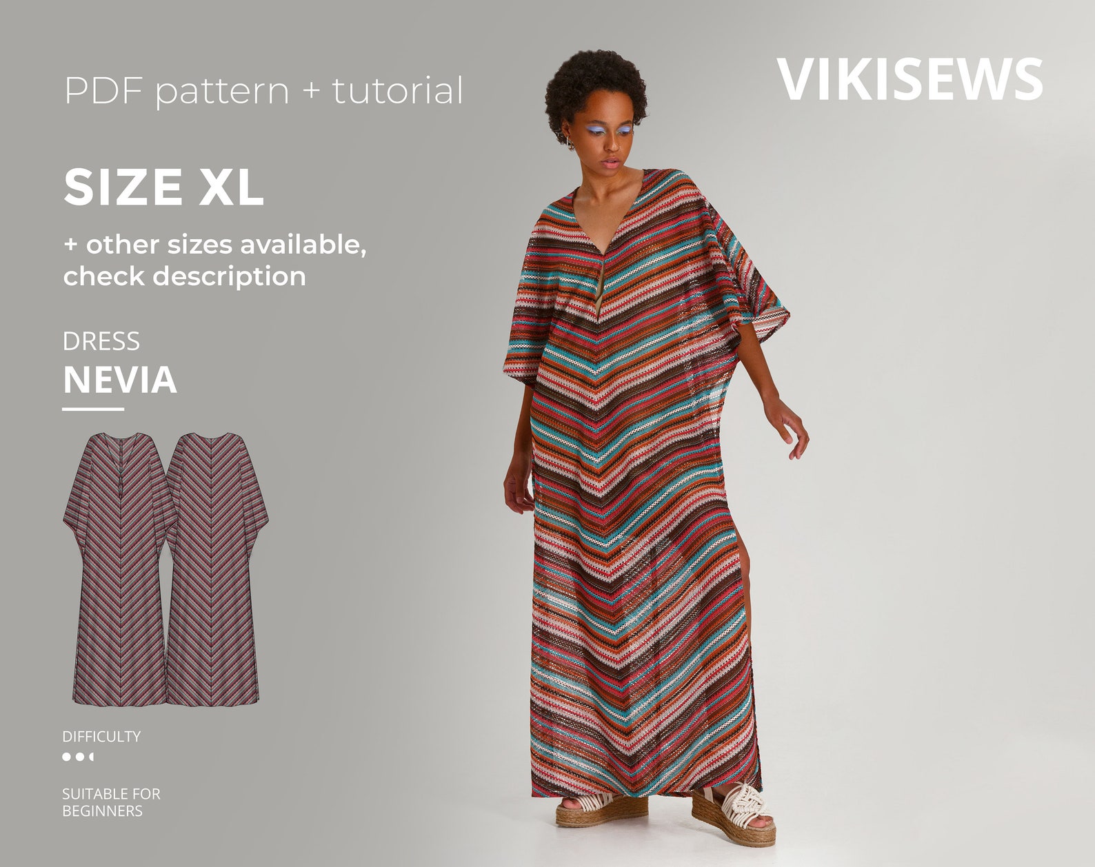 Nevia Dress Digital Pattern Pdf Sewing Pattern With Tutorial - Etsy