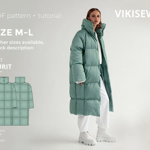 Villanelle Quilted Coat Sewing Pattern With Tutorial Size US - Etsy Canada