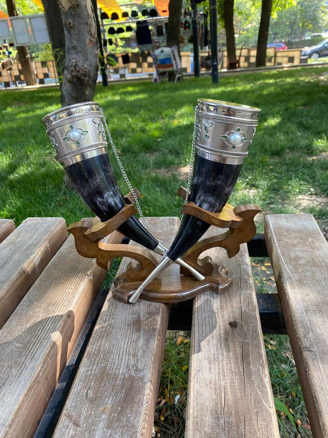 Drinking Horns for Wedding, Engraved Viking Horn, Horn Mug, Drinking ...