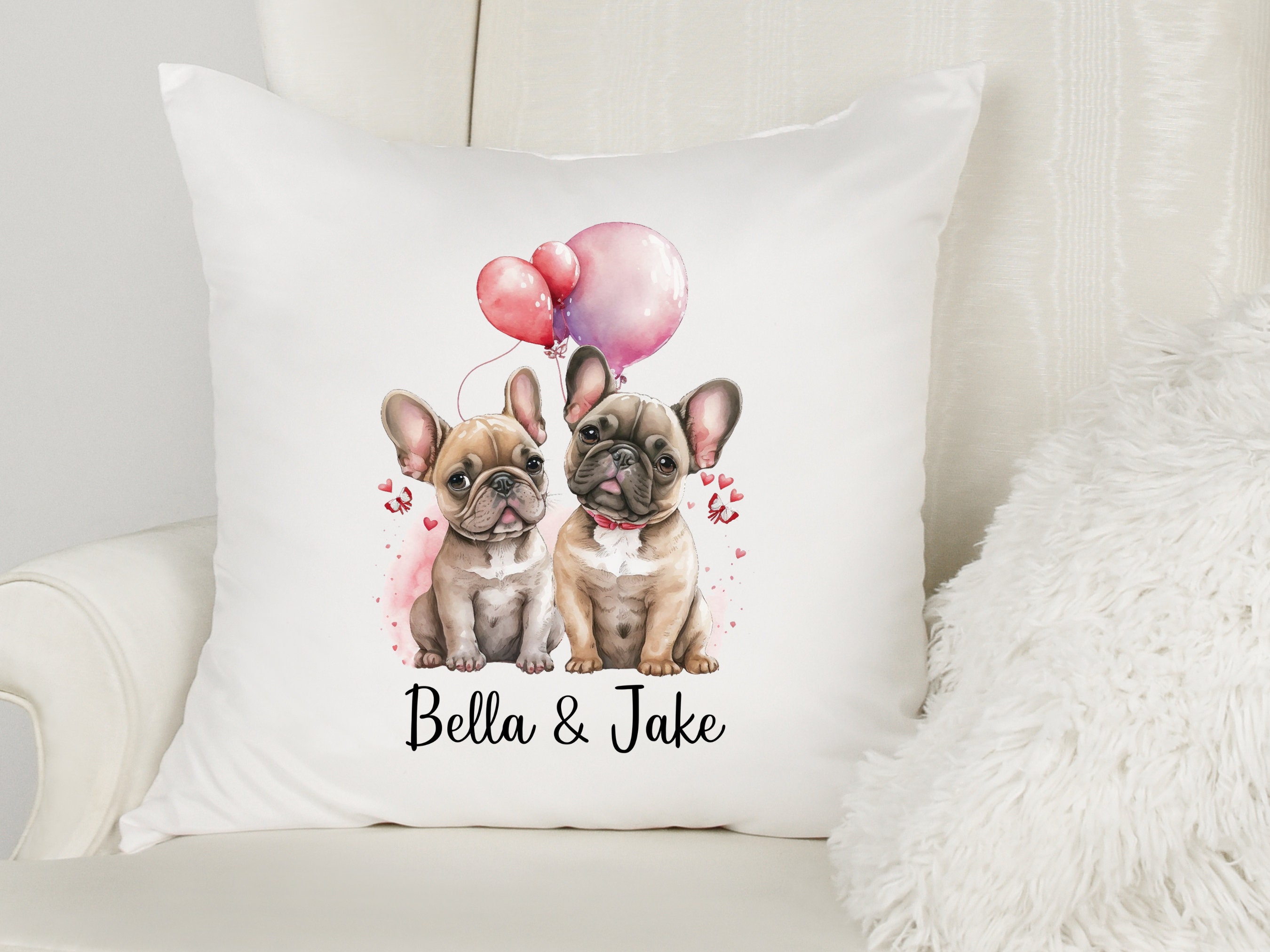 French Bulldog Gift, French Bulldog Cushion Cover, Personalised ...