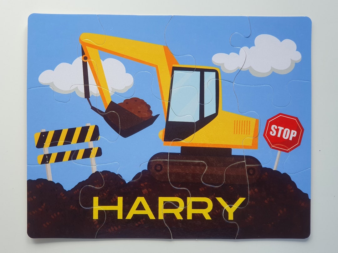 Personalised JCB Digger Jigsaw Puzzle: Birthday Gift for Kids - Etsy