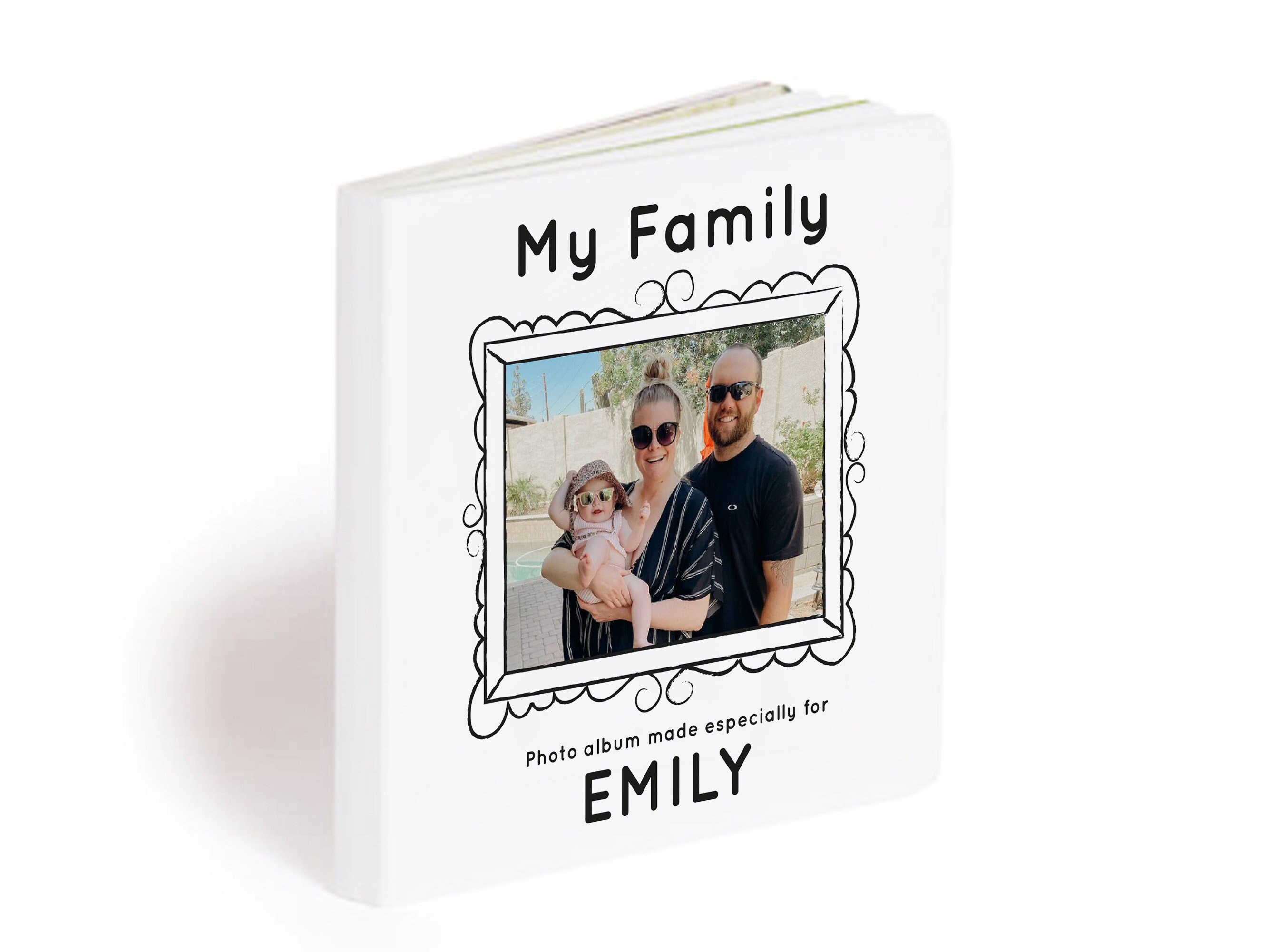 Baby's Small Family Photo Album Board Book Personalised | Etsy