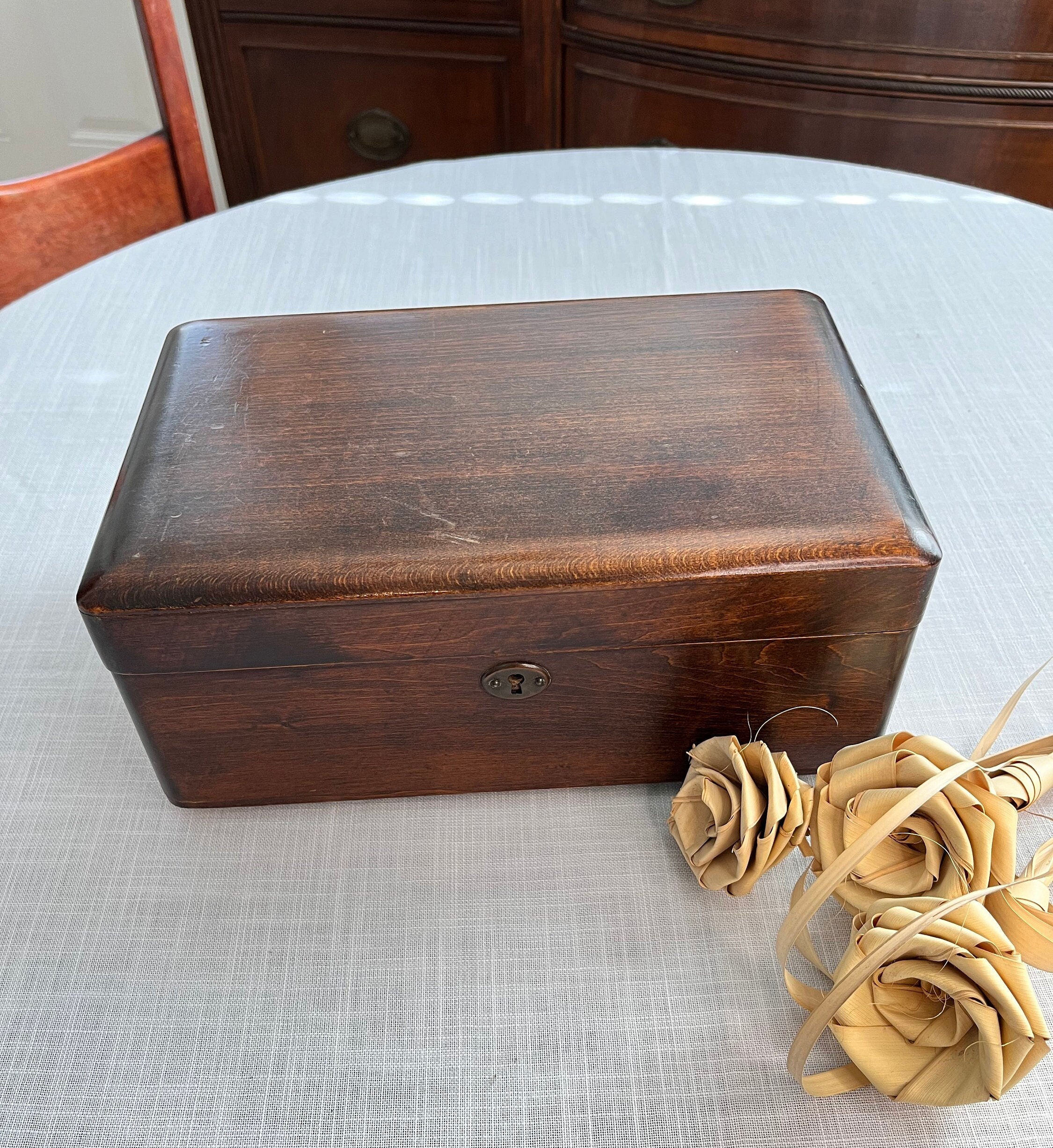 Large Antique Solid, Heavy, Wood Box With Corroded Metal Lining. Very ...