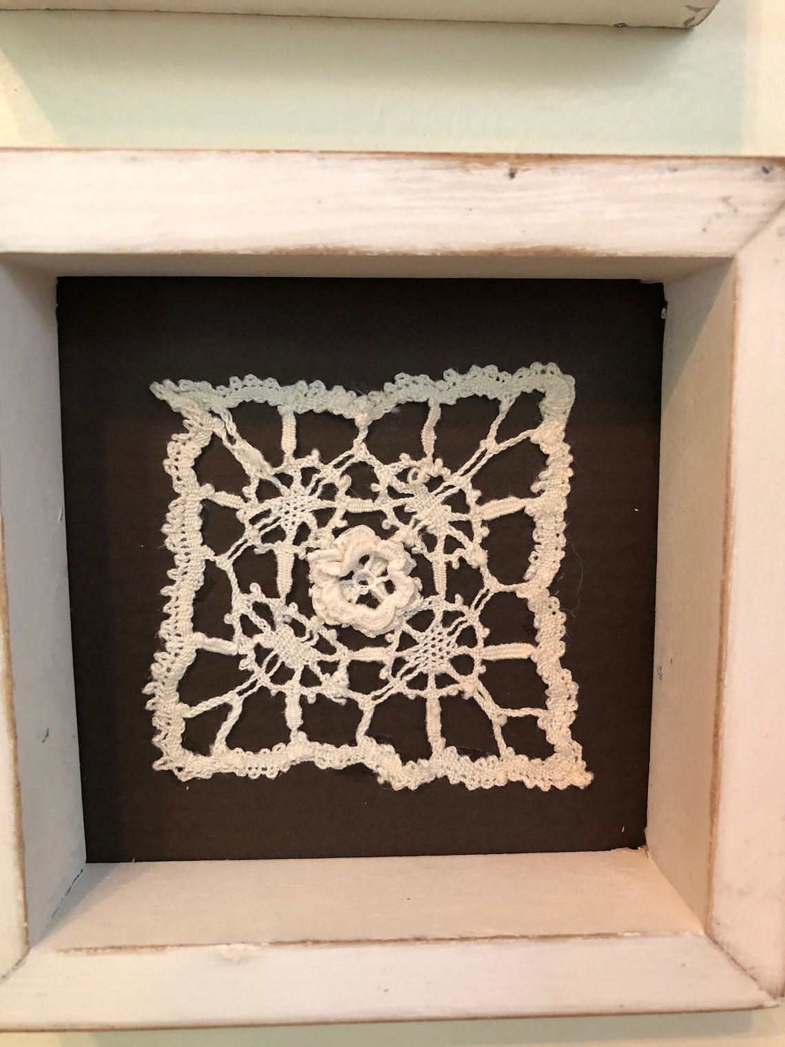 Vintage Lace, Mini Frames, Tiered Tray Accent, Shelf Sitter, Wood, Lace ...