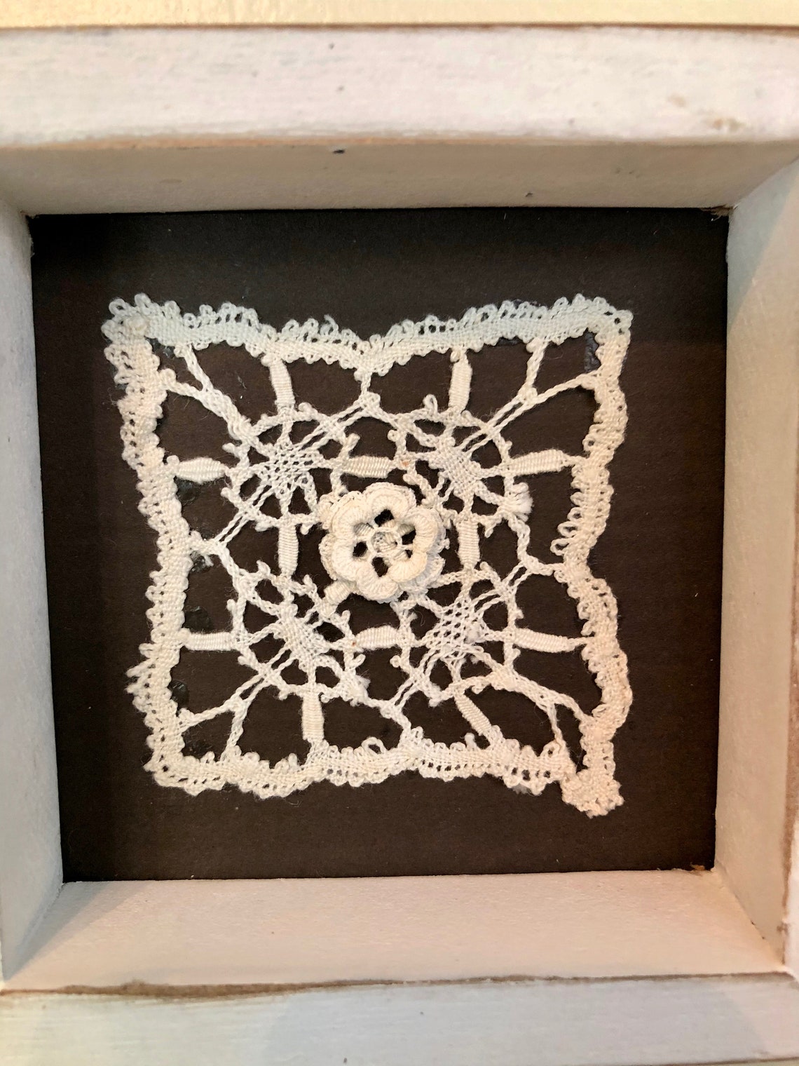 Vintage Lace, Mini Frames, Tiered Tray Accent, Shelf Sitter, Wood, Lace ...