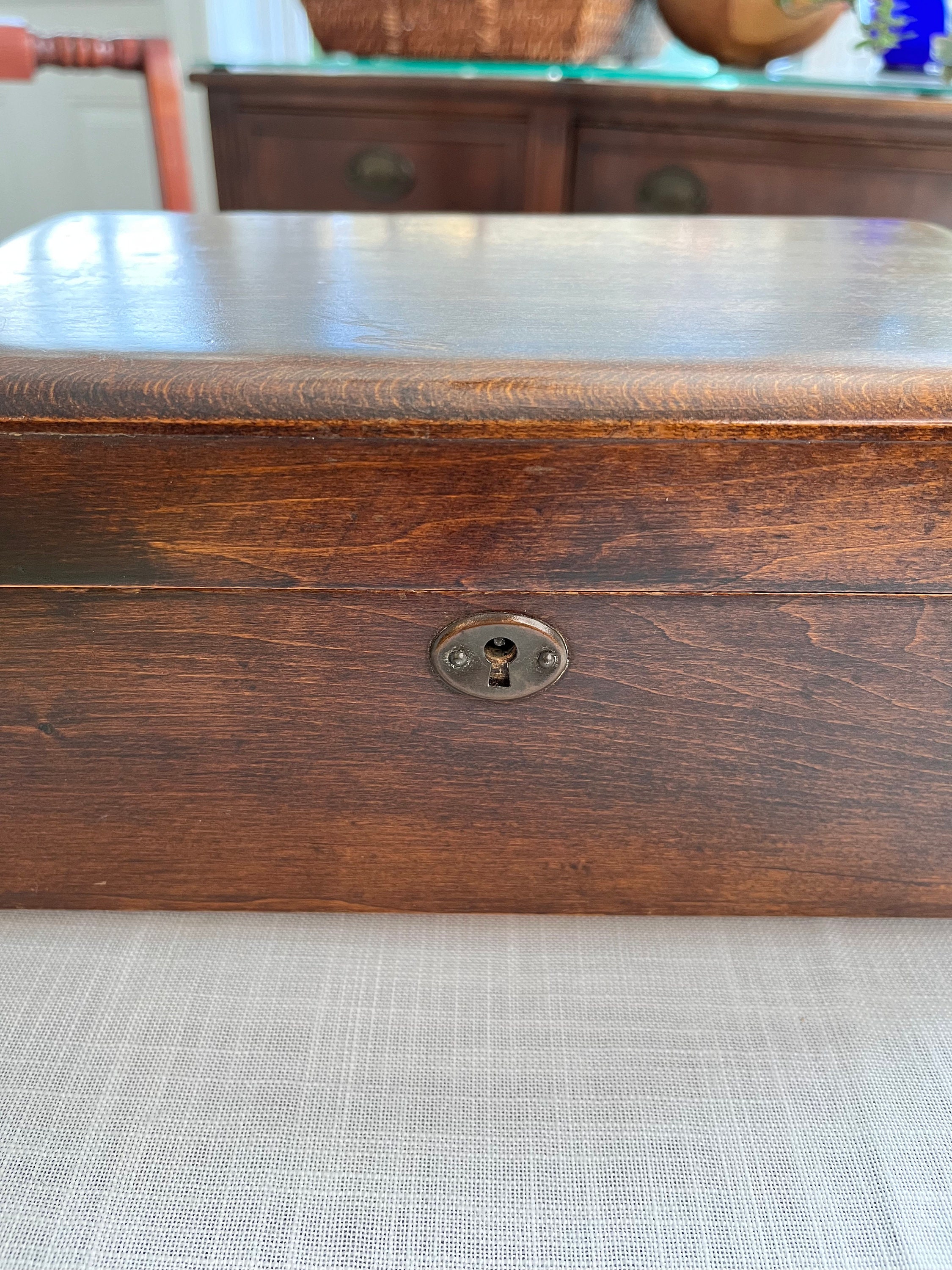 Large Antique Solid, Heavy, Wood Box With Corroded Metal Lining. Very ...