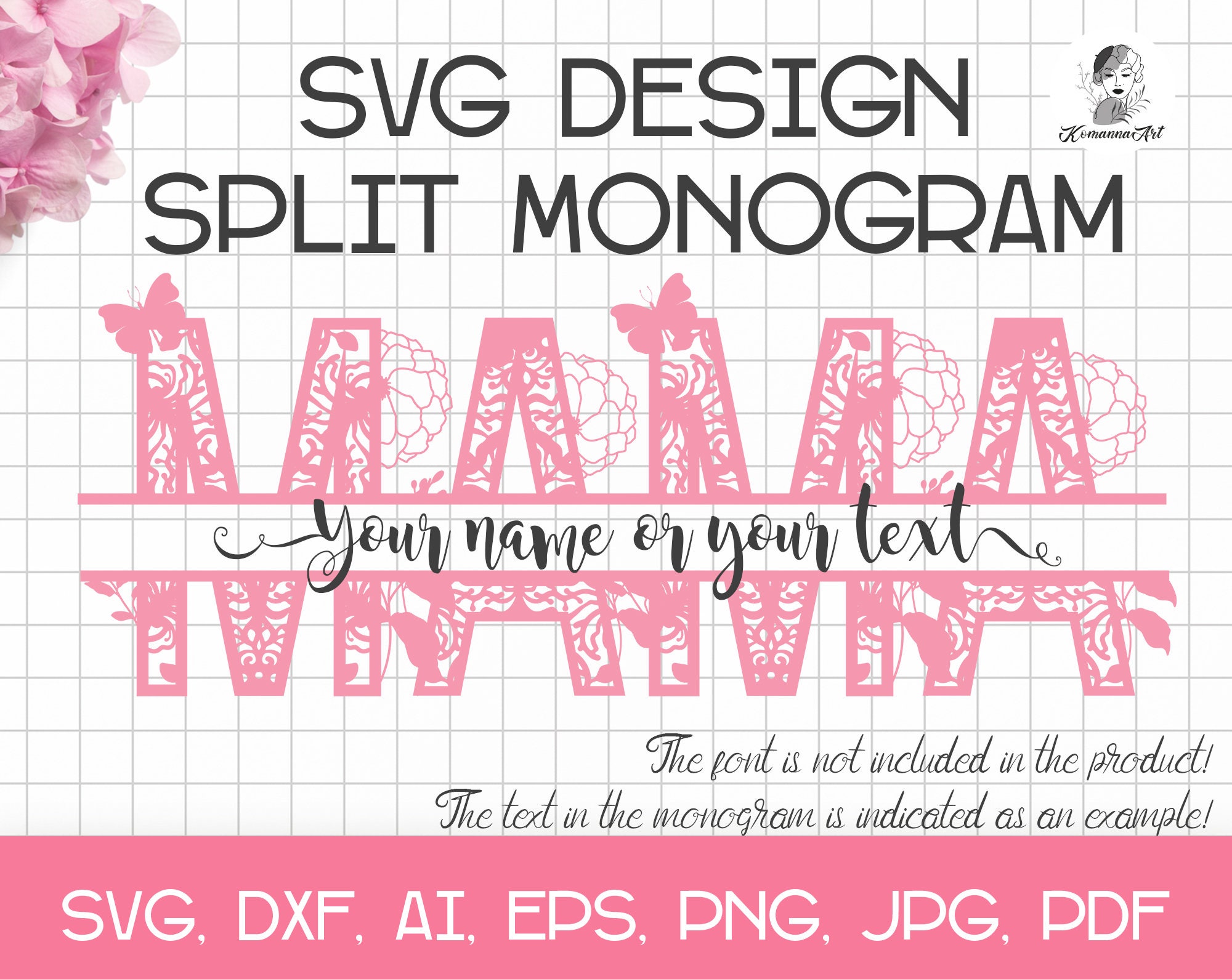 Mama Svg Mom Split Monogram Svg Mama Monogram Svg Mom With Etsy
