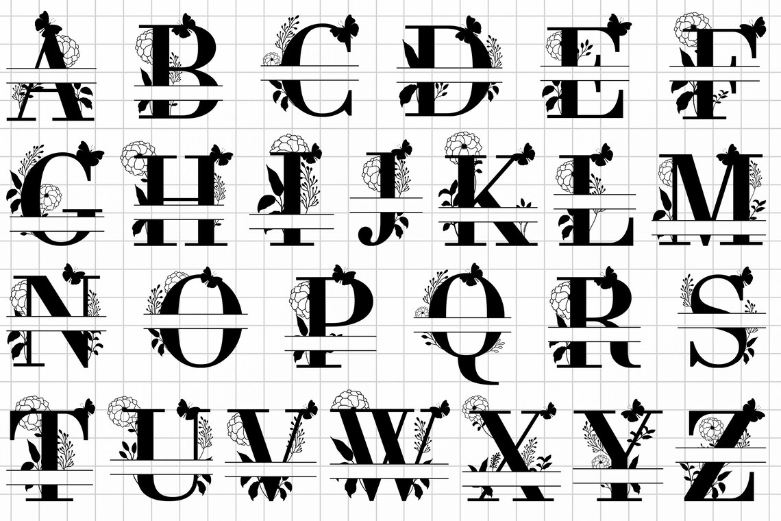 Monogramma diviso SVG Svg popolare Cognome svg Alfabeto A | Etsy