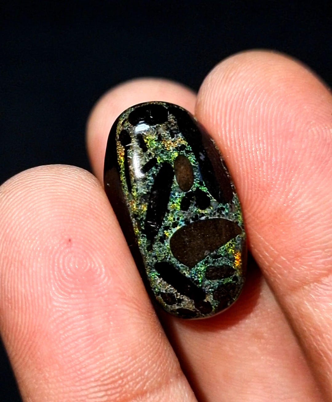 Black Matrix Boulder Opal Pear Shape Cabochon Natural Loose Gemstone ...